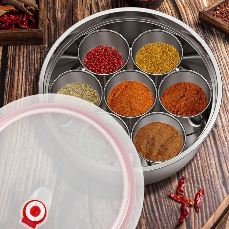 Premium Stainless Steel Spice Box with Silicone Lid | Kitchen Tools ...
