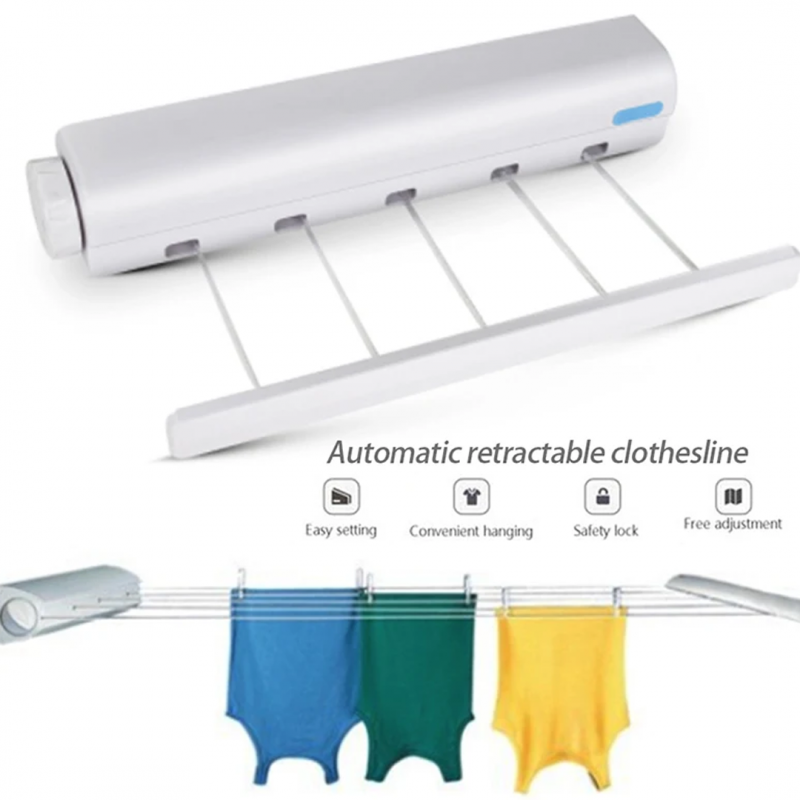 Space-Saving Wall Mounted Retractable Clothes Hanger | Home Accessories ...