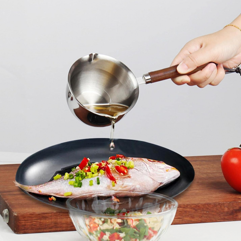 Premium Stainless Steel Hot Oil Frying Pan | Kitchen Tools | Shopright.pk