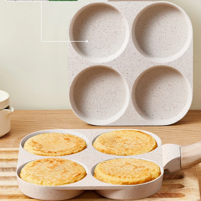 Beige Nonstick Omelet Pan 4-Cup Egg Pancake Pan | Kitchen Tools ...