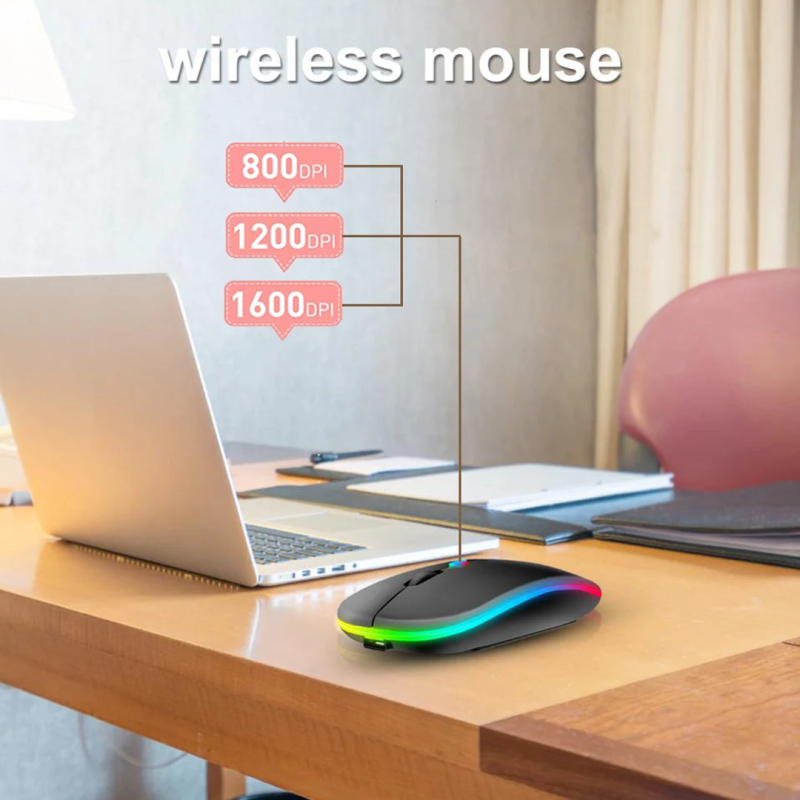 HP W10 Wireless RGB Bluetooth Mouse | Slim & Rechargeable | Computer ...