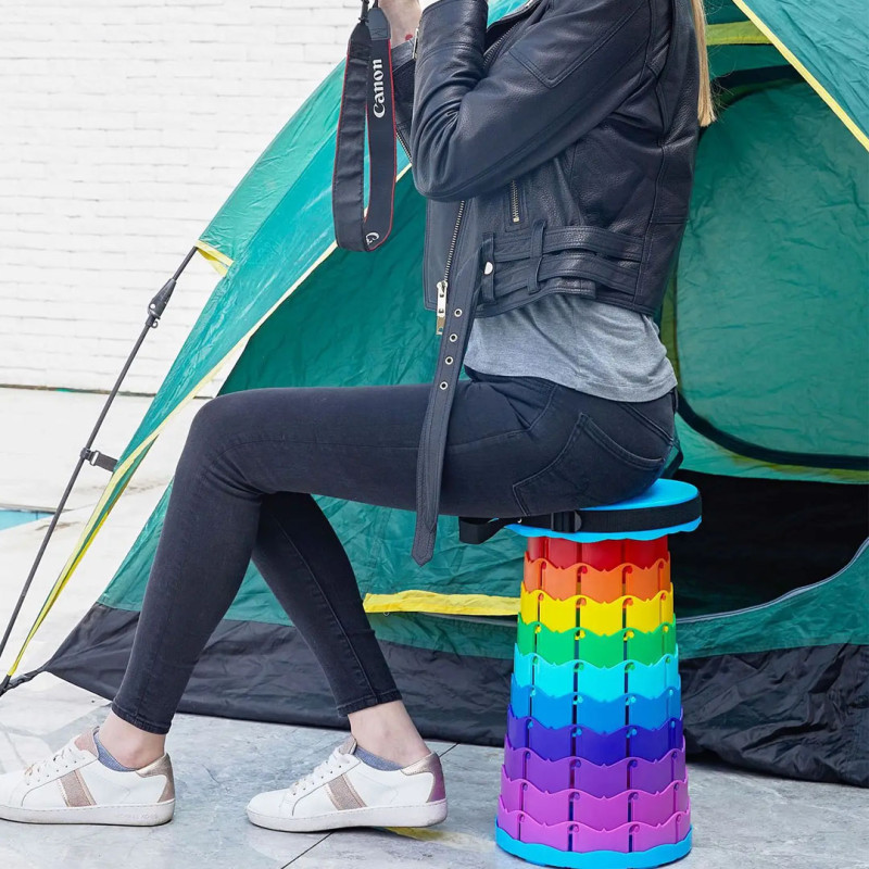 Outdoor Rainbow Folding Stool |Travel & Fitness| ShopRight.pk