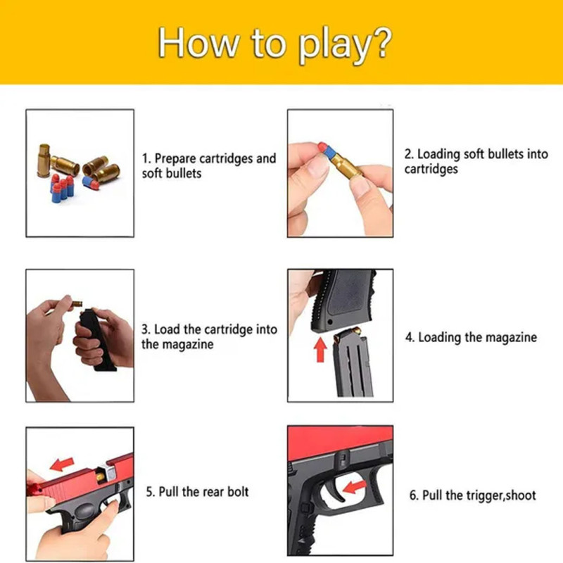 M1911 Soft Bullet Shell Ejecting Airsoft Toy Gun Pistol |Toys & Games ...