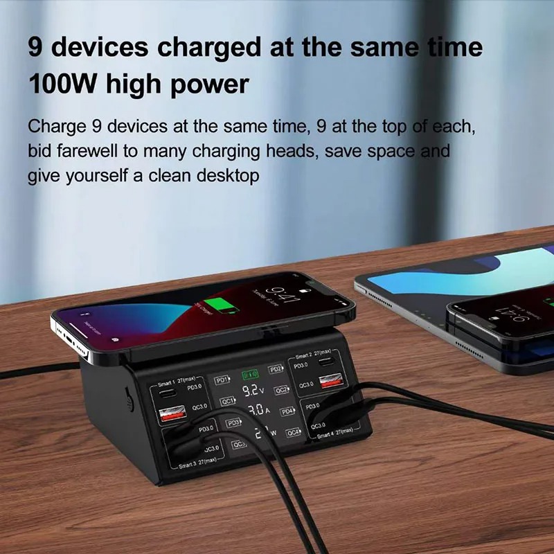 100w 8-Port Multi-Device Charging Station Type-C Hub| Electronic ...