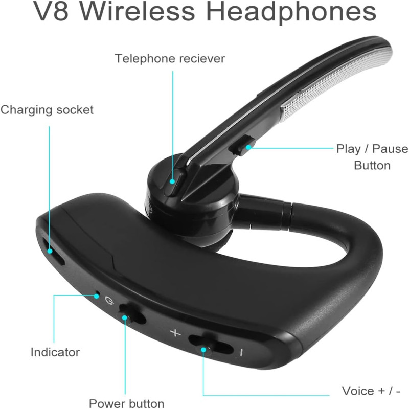 V8 Bluetooth Headsets Wireless Hands-free Earphones | ShopRight.pk