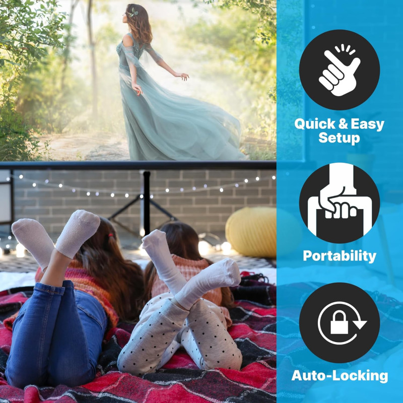 Buy 120 Inch Tripod Portable Projector Screen 6x8 Feet 4:3mw at ...