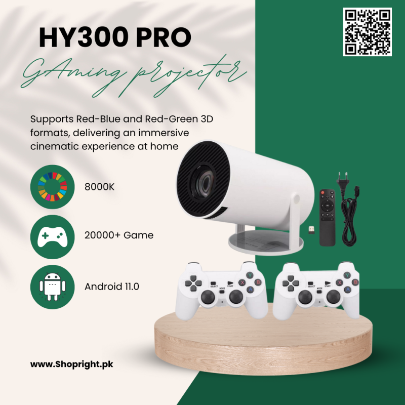 HY300 Pro 4K Mini Projector 280 ANSI - 20,000+ Games, Android 11.0 ...