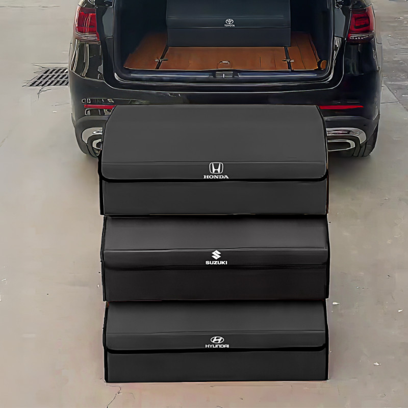 Car Trunk Organizer Foldable Cover 2 Compartments | Car Organizer ...