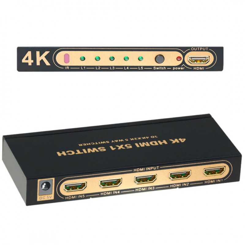 HDMI Switch 5 Port 2K/4K | Enhance Multimedia Experience