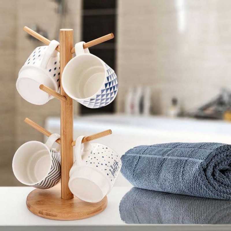 Tree Shape Wood Coffee Tea Cup Stand